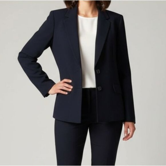 Kasper | Jackets & Coats | Kasper Navy Blue Blazer Womens 2 Two Button ...